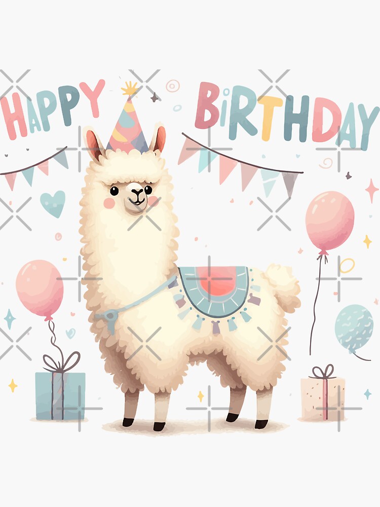 Happy Birthday Llamas With Hats