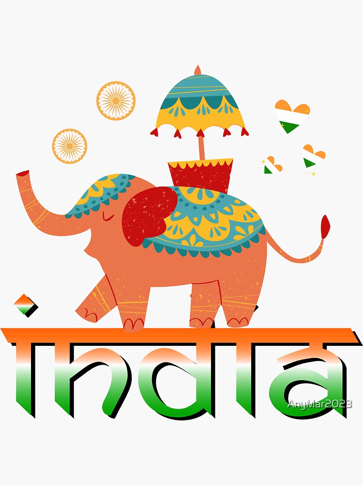 "indian elephant, Indian flag " Sticker for Sale by AnyMar2023 | Redbubble