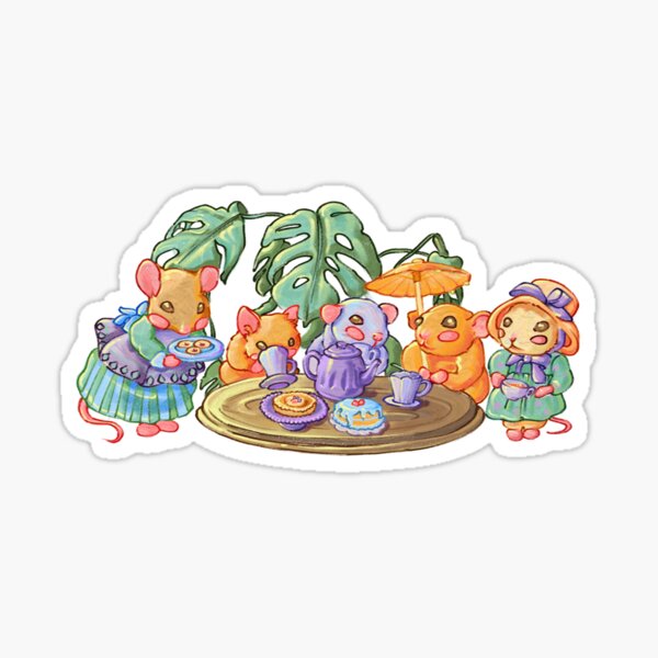 "Rat-tea Party" Sticker for Sale by PaletteCharm | Redbubble