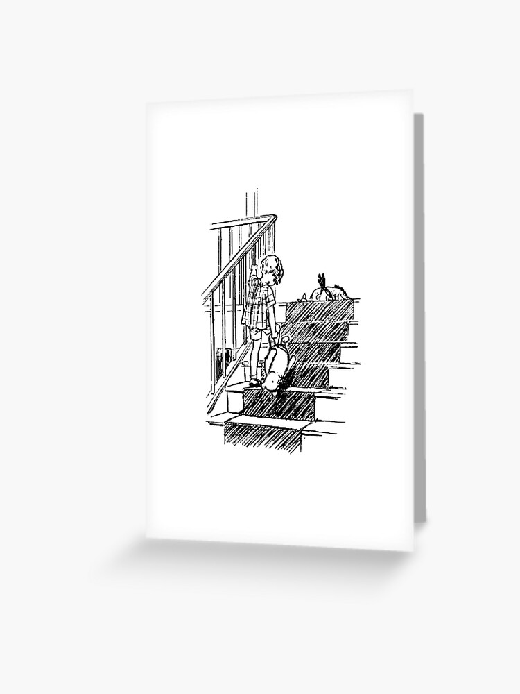 "Winnie-the-Pooh 1926 Christopher Robin Pooh Bear Eeyore on the Stairs ...