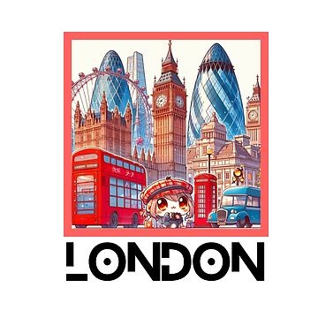 "Iconic buildings of London mixed cartoon style" Sticker for Sale by ...