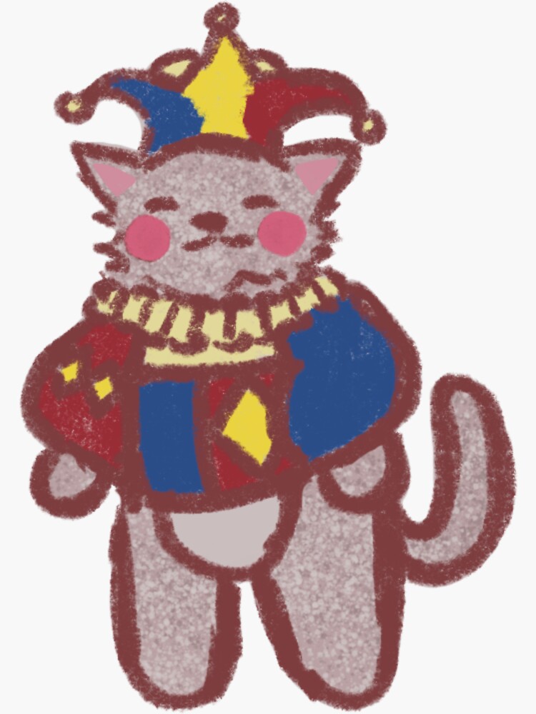 "Jester Cat" Sticker for Sale by ElizabethNire | Redbubble