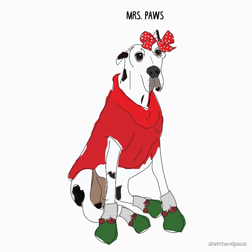 "Mrs. Paws-Great Dane Dog" by sketchandpaws | Redbubble