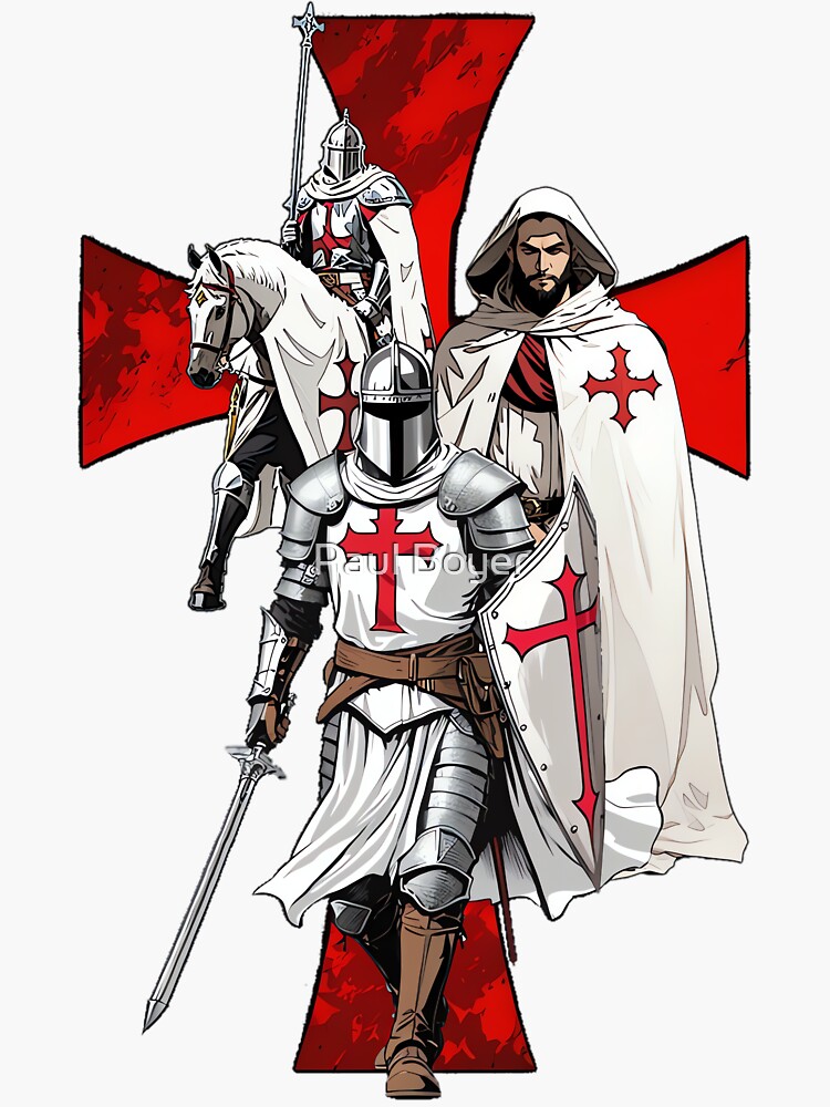 "The Knights Templar with Templar Cross" Sticker for Sale by ...