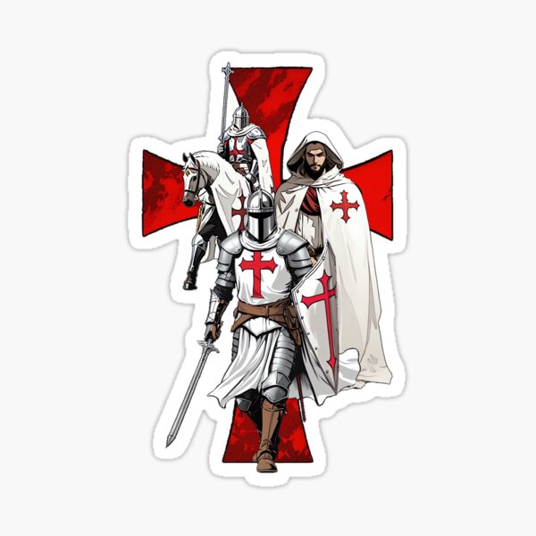 "The Knights Templar with Templar Cross" Sticker for Sale by ...