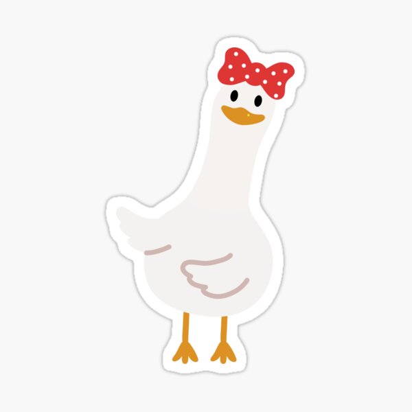 "Silly Goose with Dotted Bow" Sticker for Sale by JeanieRose | Redbubble