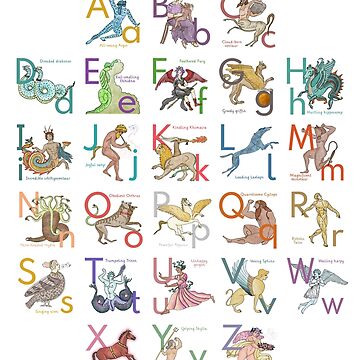 "Ancient Greek Mythical Creatures ABC by Greek myth Comix" Art Print ...