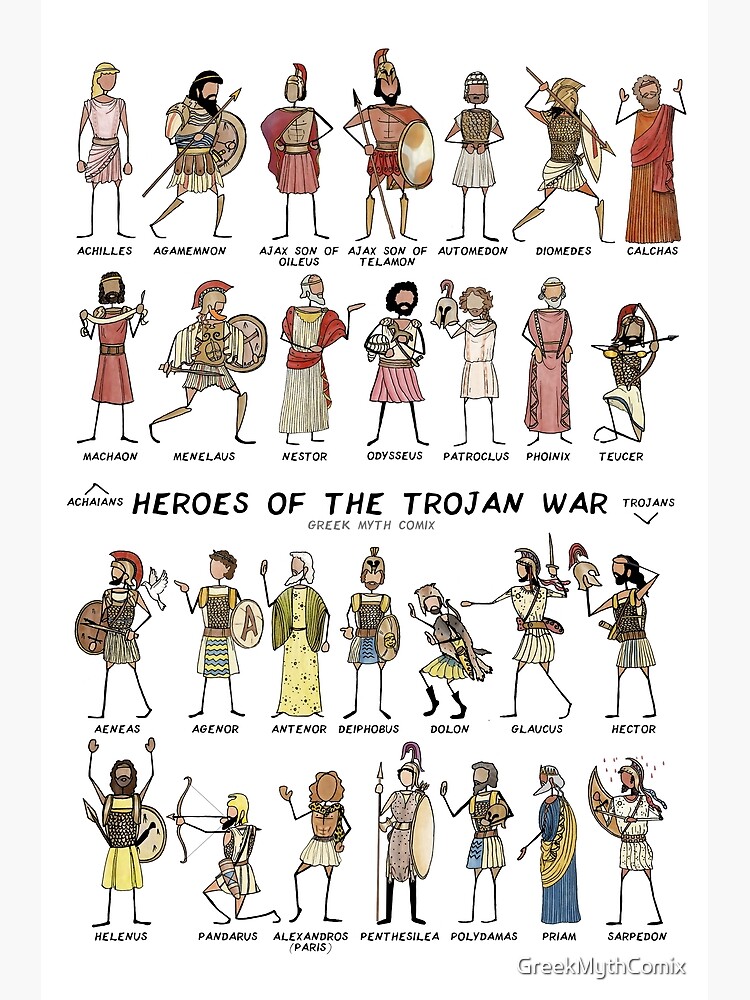 "Heroes of the Trojan War BIG VERSION - Greek Myth Comix" Poster for ...