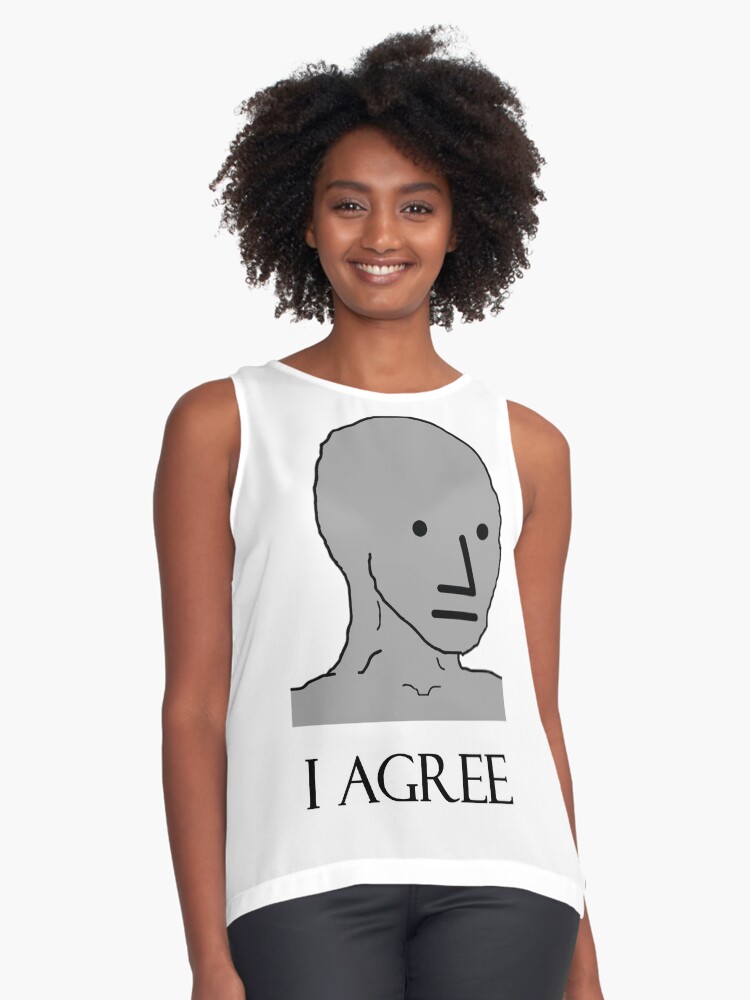 "NPC Wojak Meme I agree" Sticker for Sale by AnutherNPC | Redbubble