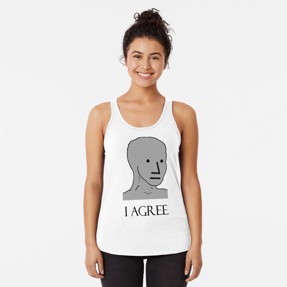 "NPC Wojak Meme I agree" Sticker for Sale by AnutherNPC | Redbubble
