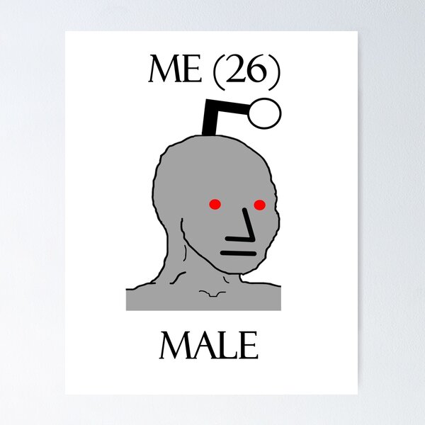 "NPC Wojak Meme MRGA cringe" Poster for Sale by AnutherNPC | Redbubble