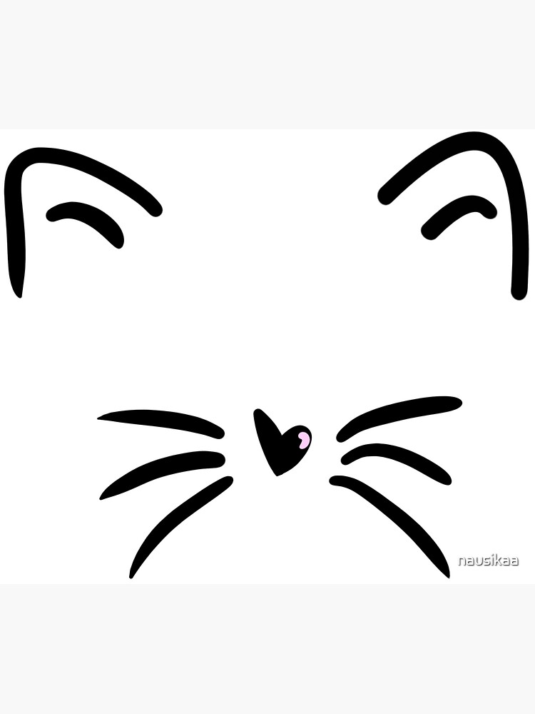 "Cat Ears and Nose Outline" Poster for Sale by nausikaa | Redbubble