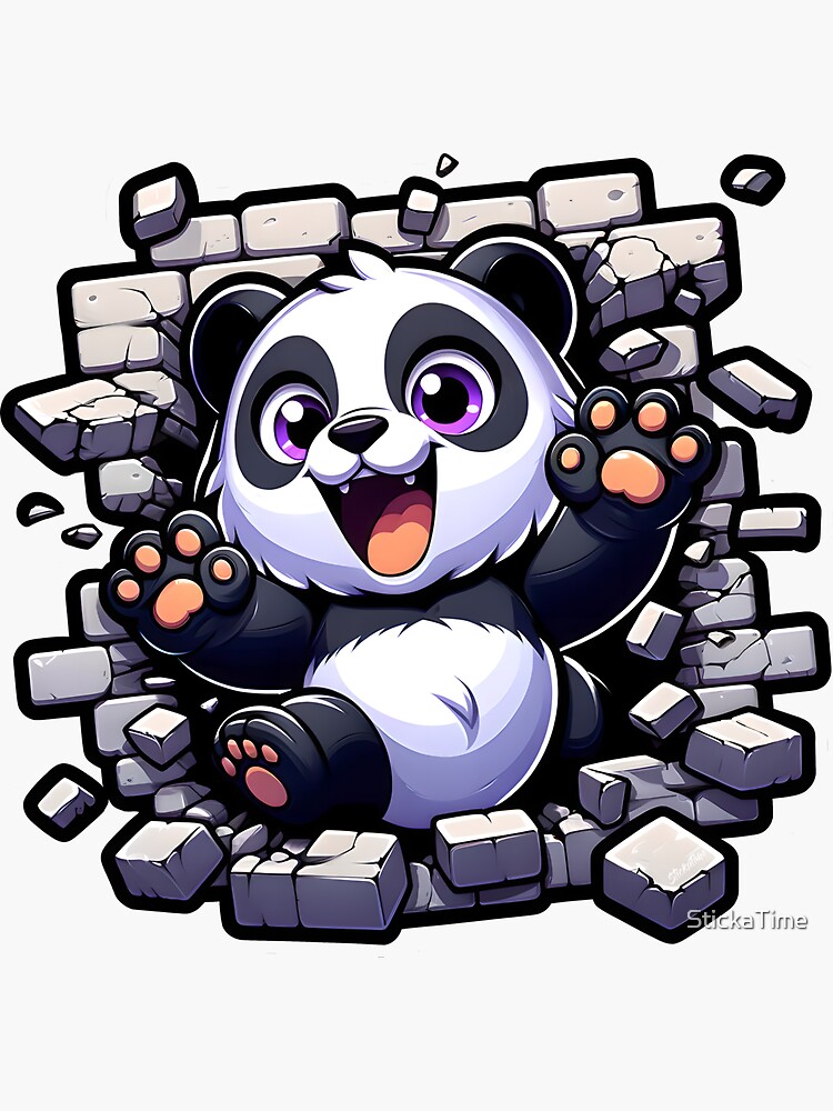 "Adorable Panda Surprise" Sticker for Sale by StickaTime | Redbubble
