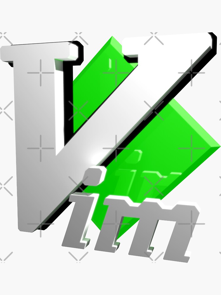 "VIm Editor Logo 3D" Sticker for Sale by skoolsarecool | Redbubble