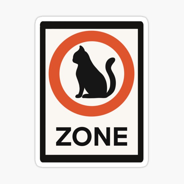 "Cat Friendly Zone Road Sign" Sticker for Sale by DroppedFlan | Redbubble