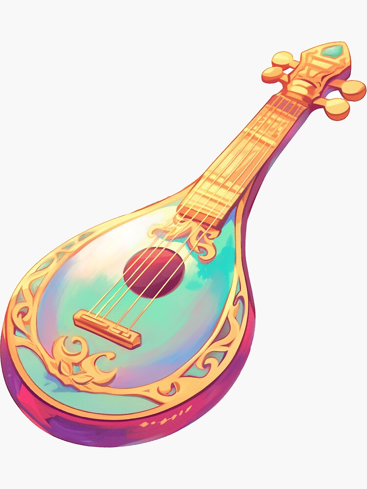 "Bard Lute | Plain " Sticker for Sale by SapphireJuice | Redbubble
