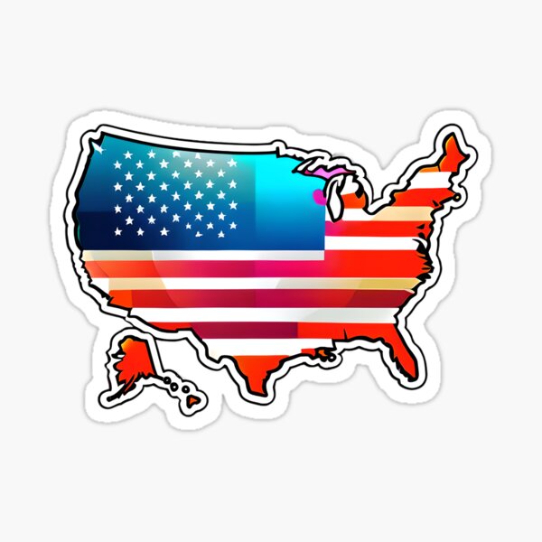 "USA United States Of America Flag Map" Sticker for Sale by TheArtOfPat ...