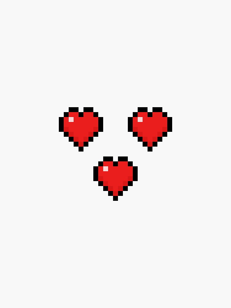 "Minecraft Heart Sticker" Sticker for Sale by P3nguin82 | Redbubble