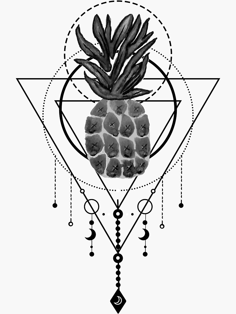 "Pineapple Geometry " Sticker for Sale by shashira | Redbubble