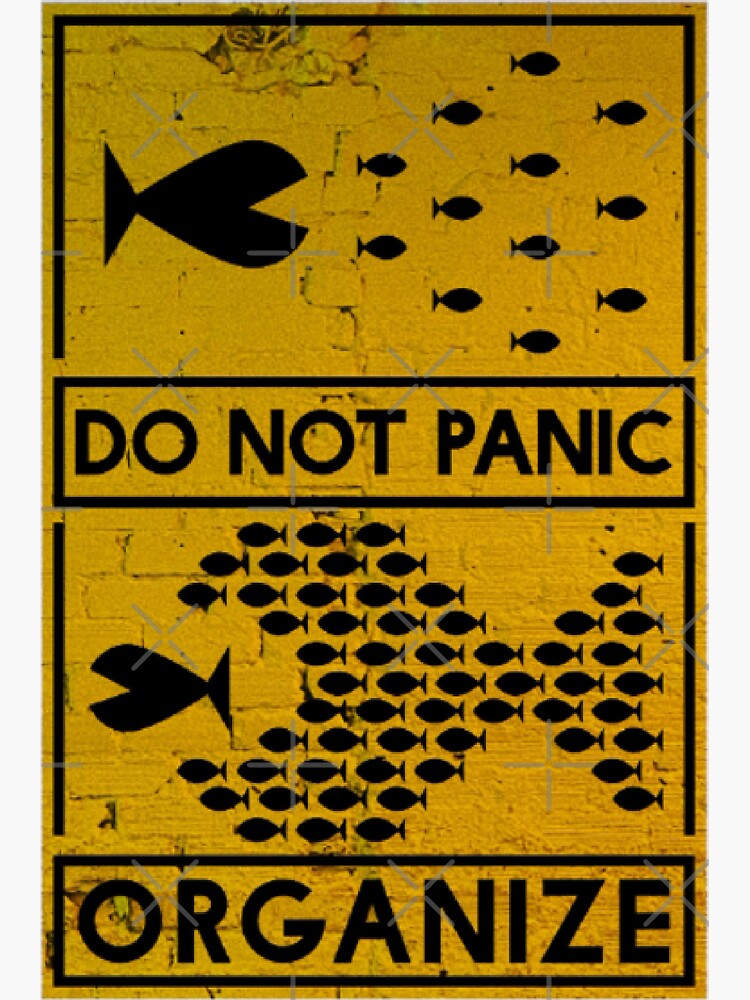 "DO NOT PANIC | ORGANIZE" Sticker for Sale by JibbsShop | Redbubble