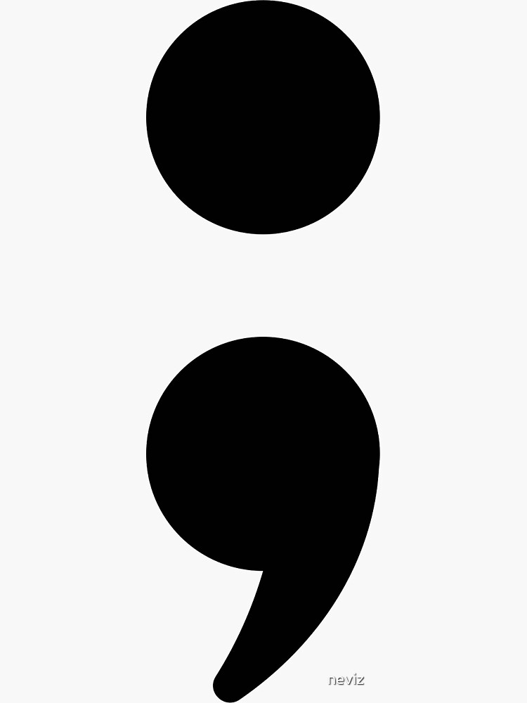 "Semi Colon - Punctuation Design" Sticker for Sale by neviz | Redbubble