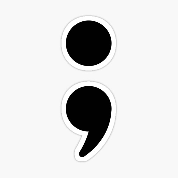 "Semi Colon - Punctuation Design" Sticker for Sale by neviz | Redbubble