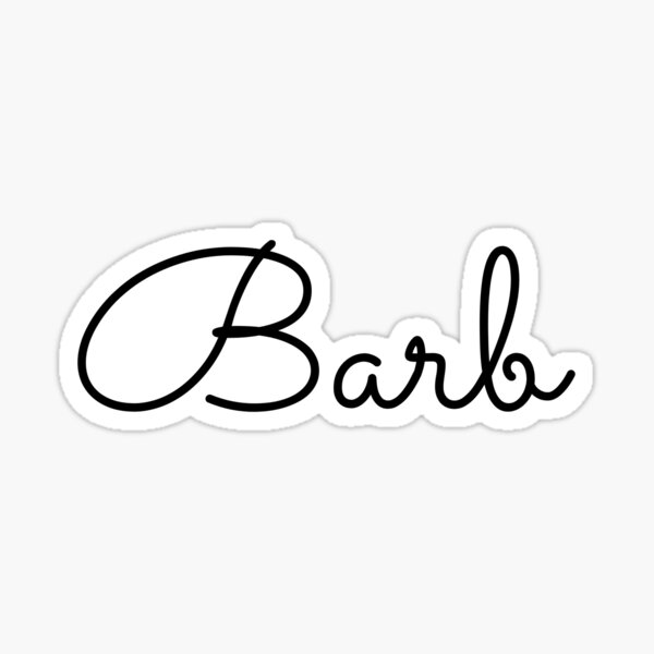 "Writing Barb Name Label" Sticker for Sale by NormadWorld | Redbubble