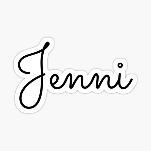 "Writing Jenni Name Label" Sticker for Sale by NormadWorld | Redbubble