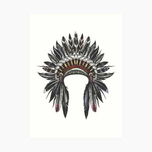 "Native American Indian War Bonnet" Art Print for Sale by devaleta ...