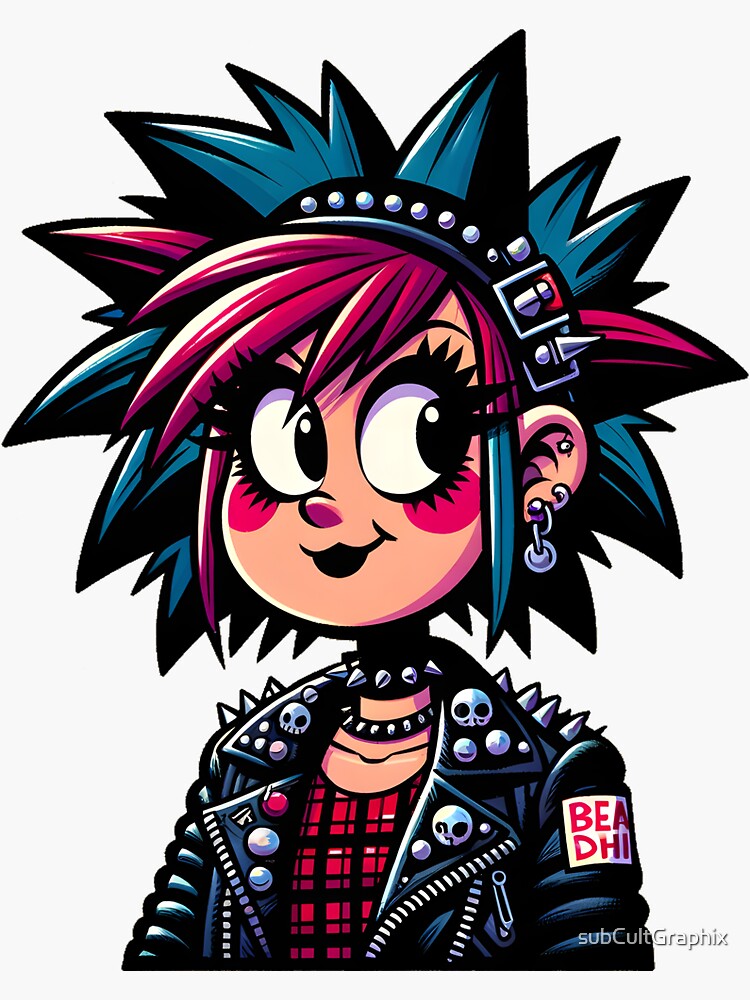 "Punk Girl - Comic" Sticker for Sale by subCultGraphix | Redbubble