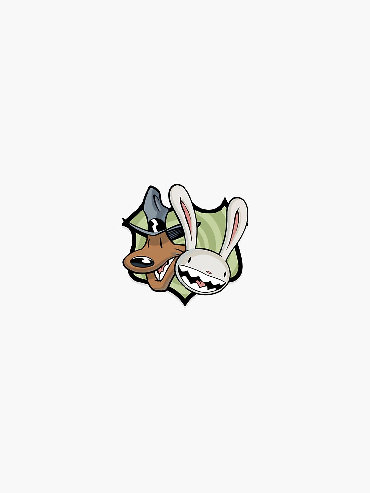 "sam and max badge! " Sticker for Sale by hewokai | Redbubble