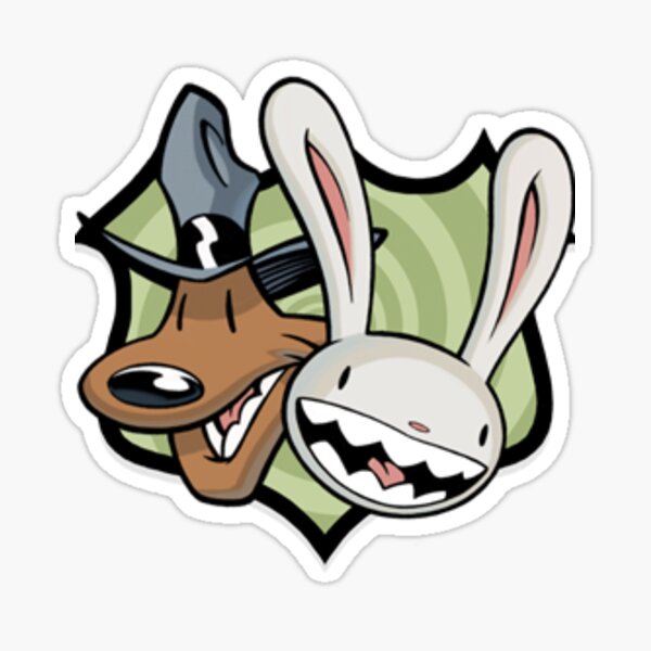 "sam and max badge! " Sticker for Sale by hewokai | Redbubble