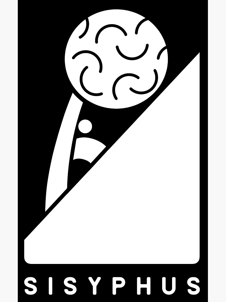 "Sisyphus,Minimalist design for ancient Greek mythology fans" Sticker ...