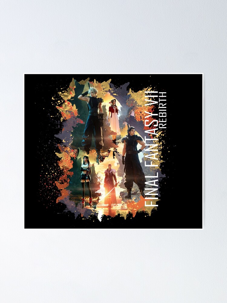 "Final Fantasy 7 Rebirth Design 1 White Logo" Poster by AngeliaLucis ...