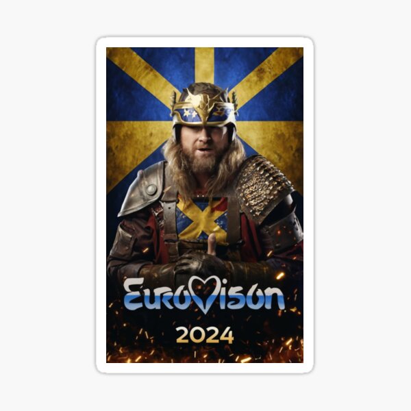"Swedish Eurovision 2024 Viking Epic Style" Sticker for Sale by Robin ...