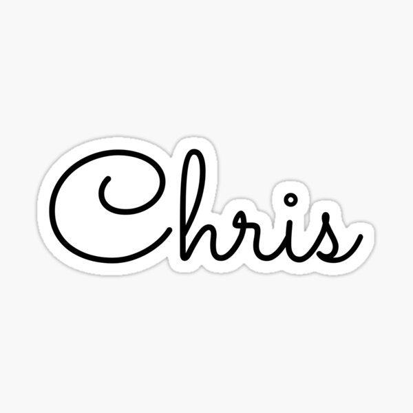 "Writing Chris Name Label " Sticker for Sale by NormadWorld | Redbubble