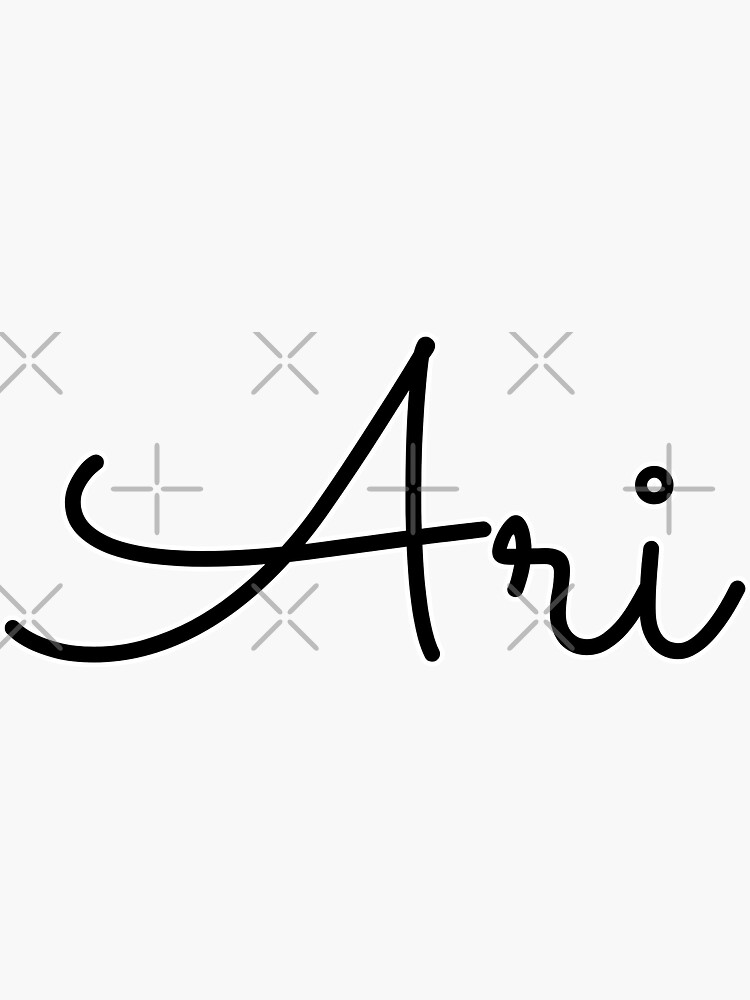 "Writing Ari Name Label (Black)" Sticker for Sale by NormadWorld ...