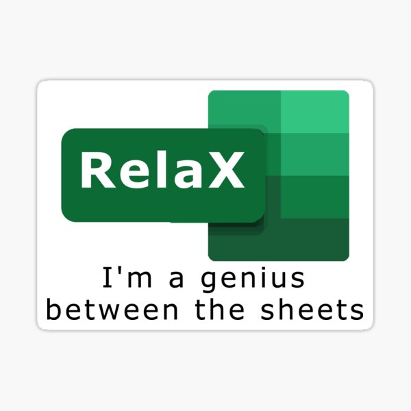"Excel Spreadsheet Genius Between the Sheets" Sticker for Sale by ...