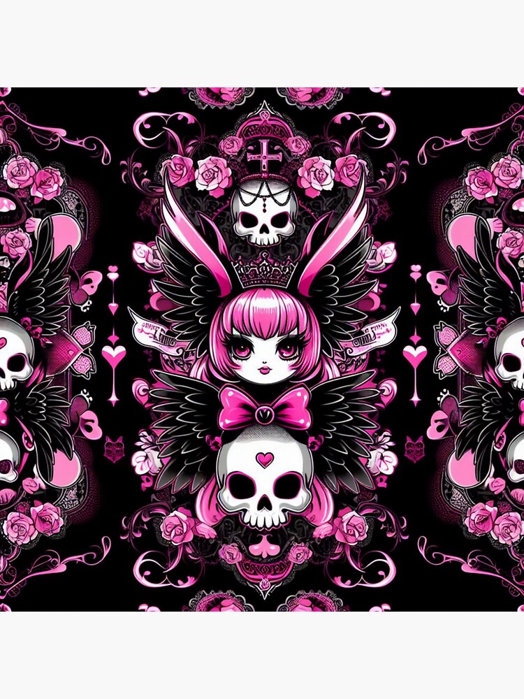 "Cute pink and black gothic design " Sticker for Sale by SpookyCuties ...