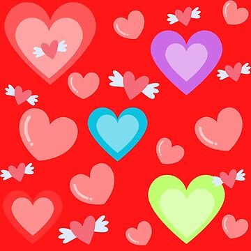 "a group of mini red heart" Sticker for Sale by SAWADON | Redbubble