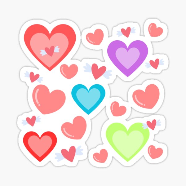 "a group of mini red heart" Sticker for Sale by SAWADON | Redbubble