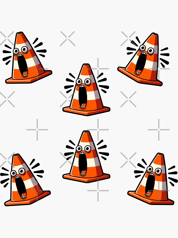 "Screaming Traffic Cone" Sticker for Sale by PeelZinc | Redbubble