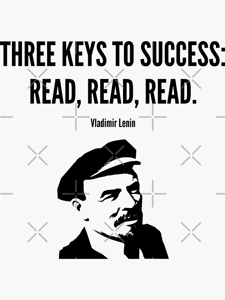 "Lenin on reading" Sticker for Sale by Itai Doshin | Redbubble