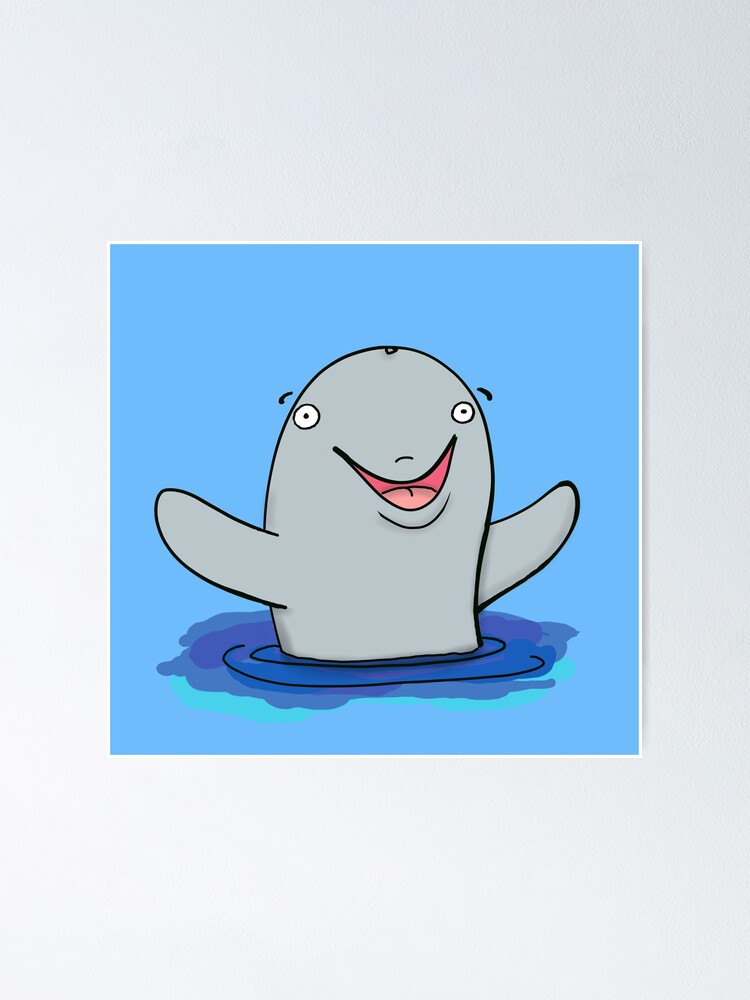 Póster «Cute dibujos animados de marsopa feliz» de FrogFactory | Redbubble