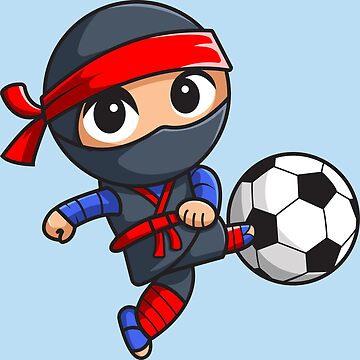 "Chibi Ninja Kicking a Soccer Ball" Sticker for Sale by Charcoalart ...