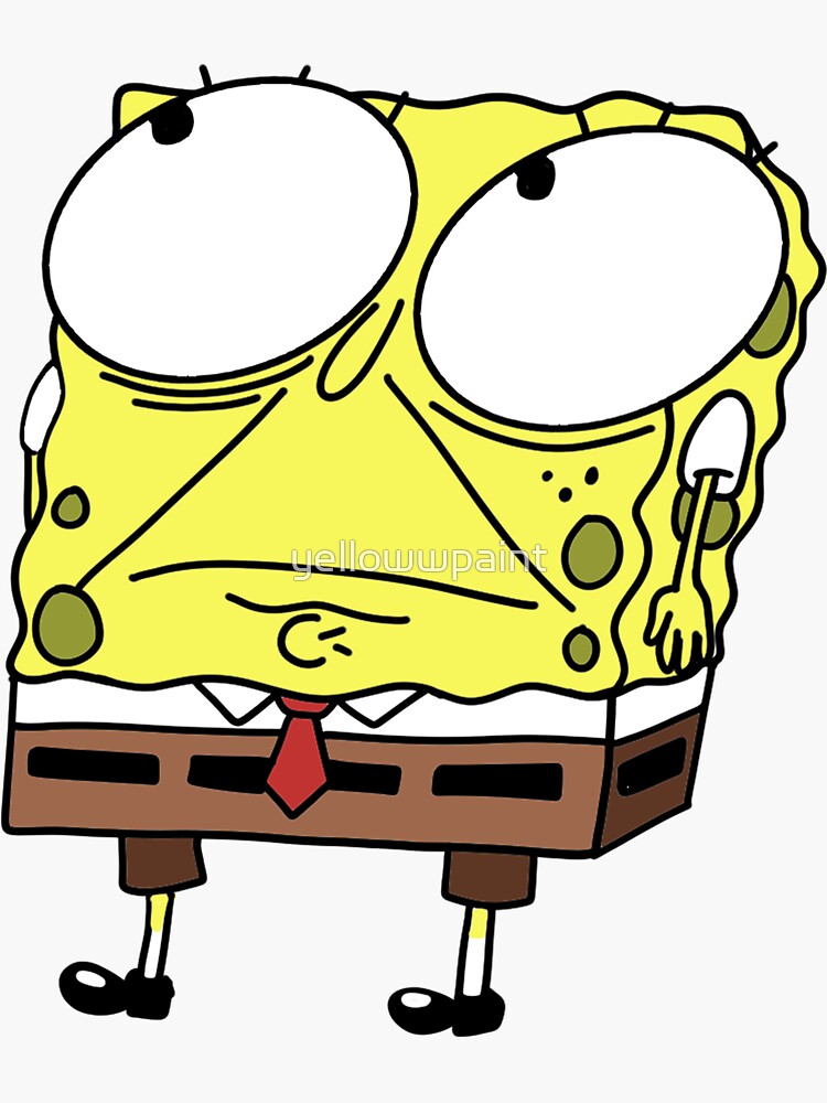 "Shocked Spongebob Meme" Sticker for Sale by yellowwpaint | Redbubble