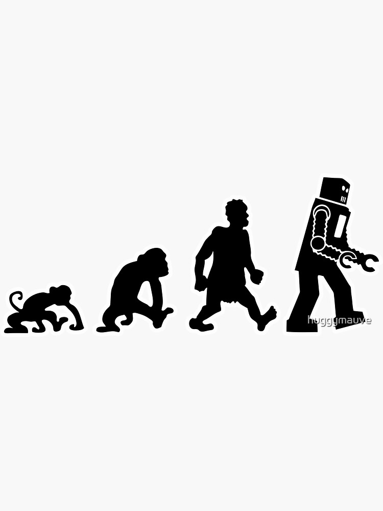 "evolution darwin robot" Sticker for Sale by huggymauve | Redbubble