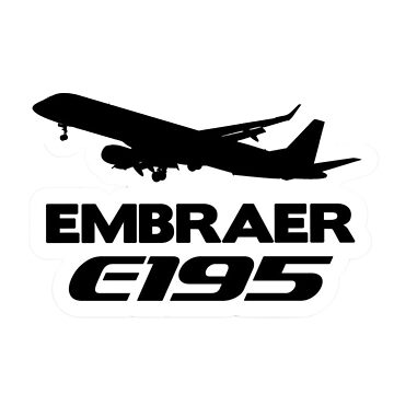 "EMBRAER E195" Sticker by TiendaRoja | Redbubble