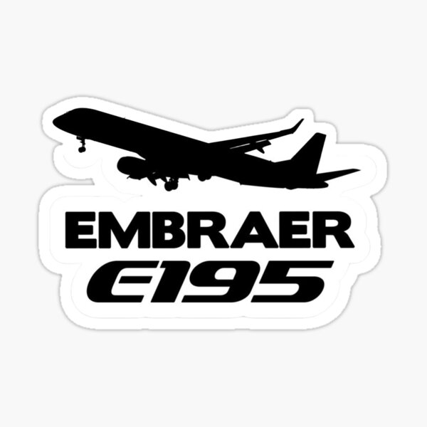 "EMBRAER E195" Sticker by TiendaRoja | Redbubble