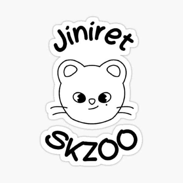 "Stray Kids - Skzoo Jiniret Head w/ Name [BLACK OUTLINE]" Sticker for ...